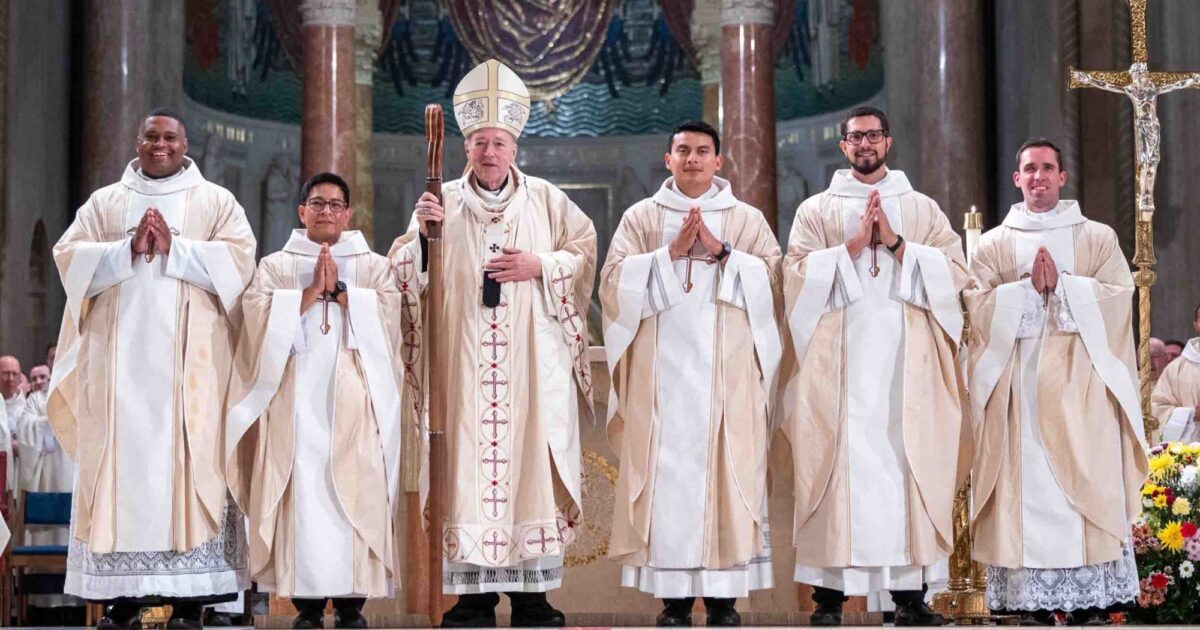 Cardinal McElroy ordains five new priests of Archdiocese of Washington ...